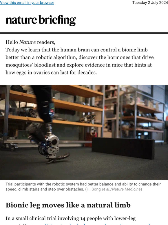 Nature Journal: Bionic leg moves like a natural limb — without ...