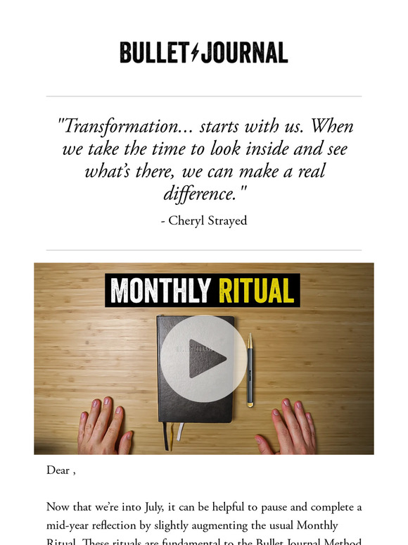 Bullet Journal: Taking time for a mid-year Ritual | Milled