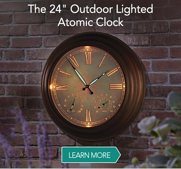 Hammacher Schlemmer: The 24'' Outdoor Lighted Atomic Clock | Milled