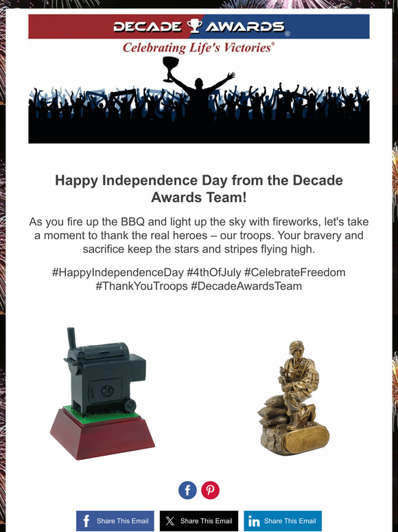 Decade Awards: Happy Independence Day from the Decade Awards Team! | Milled