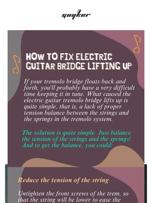 Guyker: How to Fix Electric Guitar Bridge Lifting Up | Milled