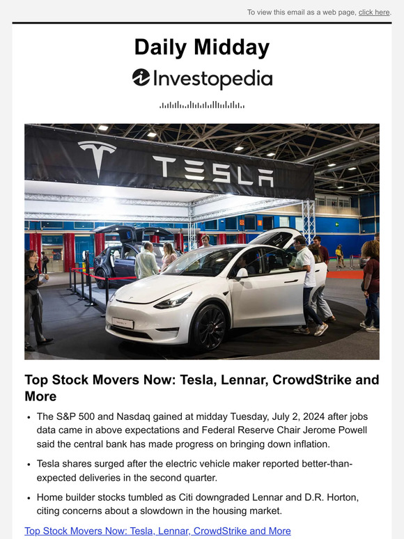 Investopedia: Top Stock Movers Now: Tesla, Lennar, CrowdStrike and More ...