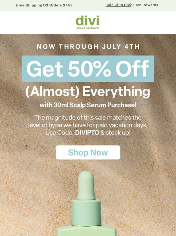 Divi Official, LLC: 50% off almost everything with 30ml Scalp Serum ...