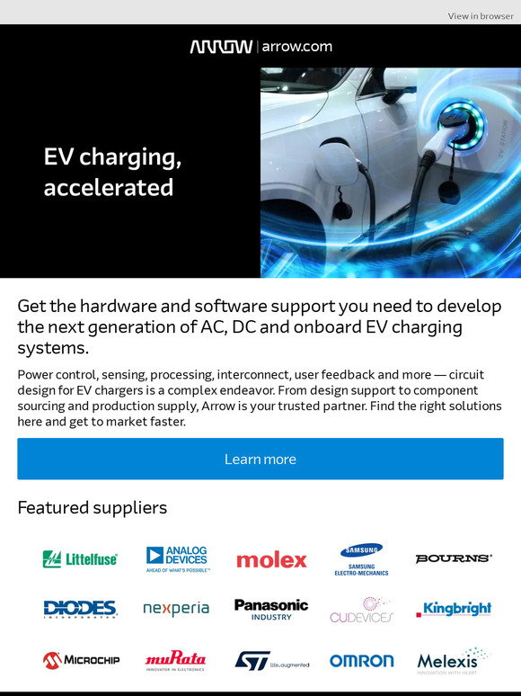 Arrow Electronics: Power the future with new EV charging solutions | Milled