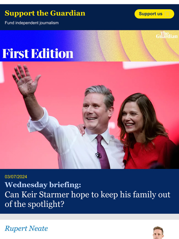 The Guardian: Starmer's family values | First Edition from the Guardian ...