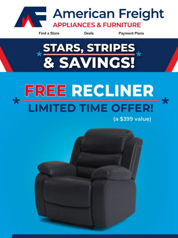 American Freight: 🎆 Get a FREE Recliner with the Maverick Sofa ...