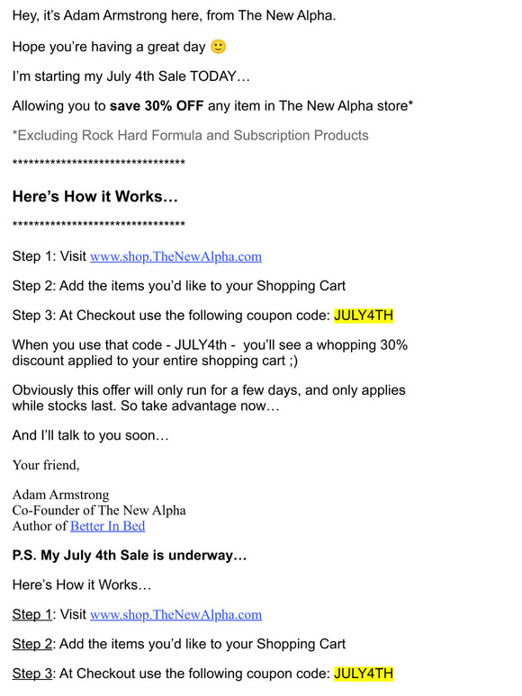 The New Alpha (US): July 4th Sale (30% OFF :) | Milled