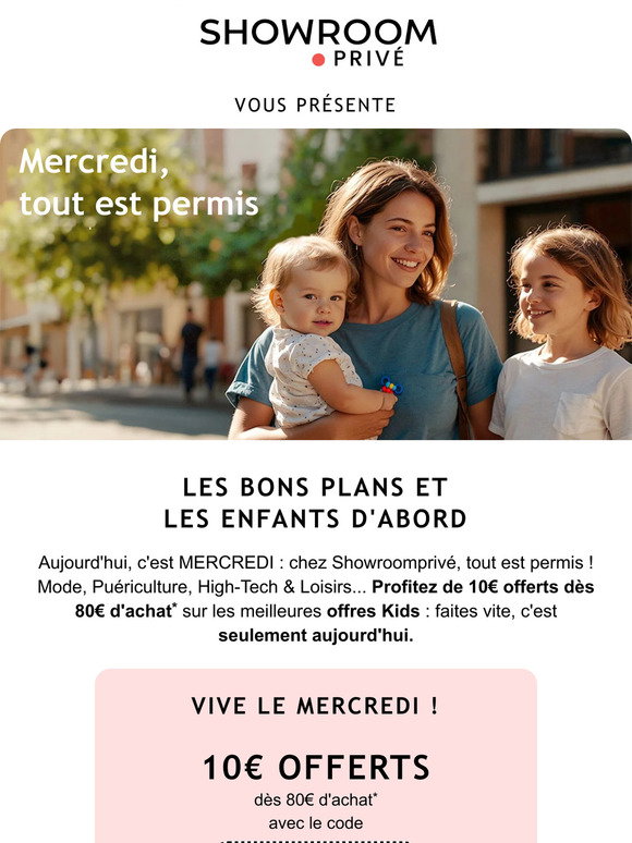 Showroomprive: Mercredi tout est permis : les bons plans et les enfants ...