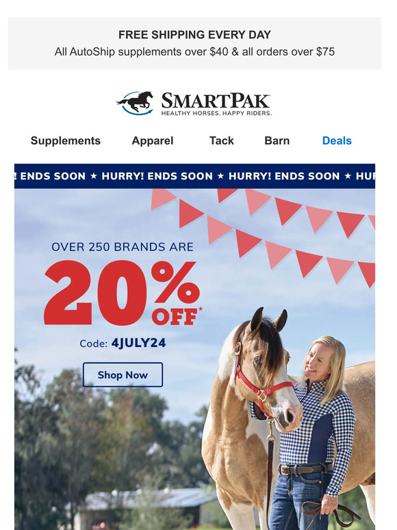 SmartPak Equine: Save Before The Fireworks: 20% OFF | Milled