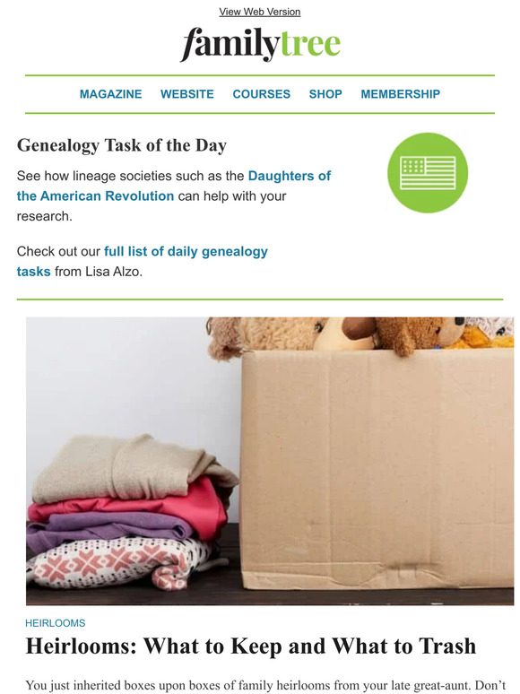 Family Tree Magazine: What Family Heirlooms and Papers Are Worth ...