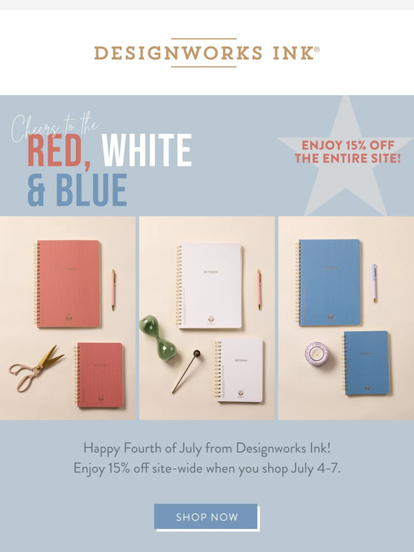 DesignWorks Ink: 15% OFF THE ENTIRE SITE! Celebrating Red, White, and ...