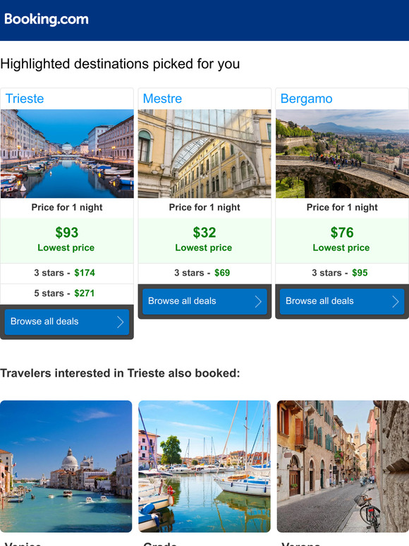 Booking: Trieste & Mestre: Updating you on prices, info, and more | Milled