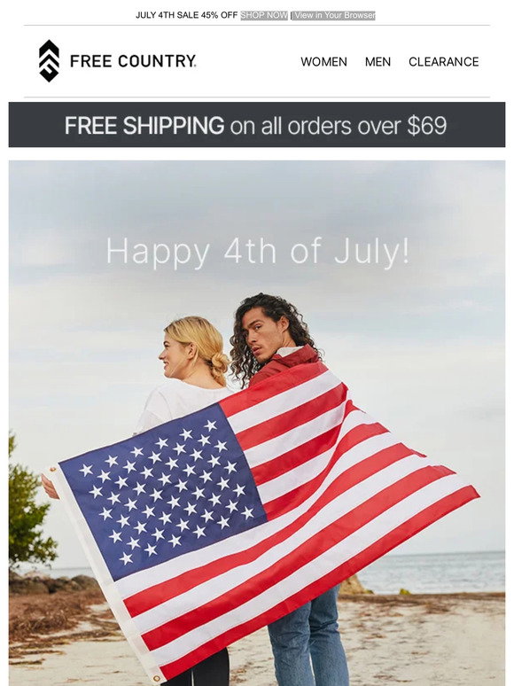 Free Country, Ltd.: Happy 4th of July 🇺🇲 EXTRA 45% OFF | Milled