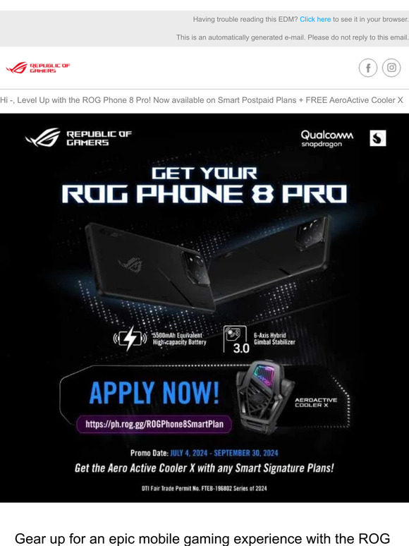 ASUS: Level up with ROG Phone 8 Pro 🚀 Now available on Smart Postpaid ...