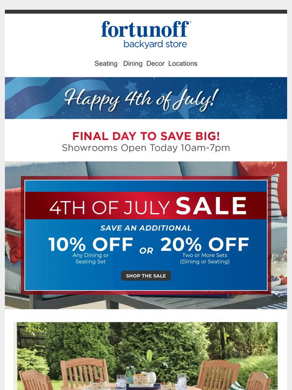 Fortunoff Backyard Store: Happy 4th of July!🎆🎆🎆 | Milled