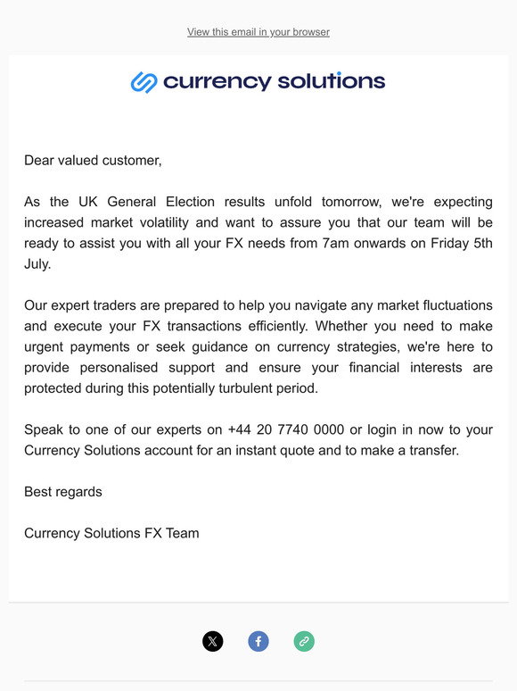 Currency Solutions: UK Election Results - We're Here for Your FX Needs ...
