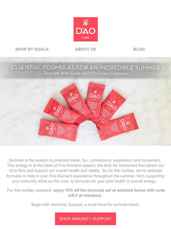 DAO Labs: Save 15% On Essential Formulas for a Healthy Summer | Milled