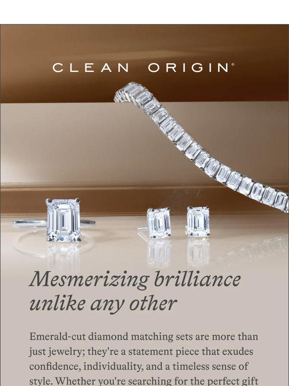 Clean Origin: Discover Our Stunning Emerald Cut Matching Set | Milled