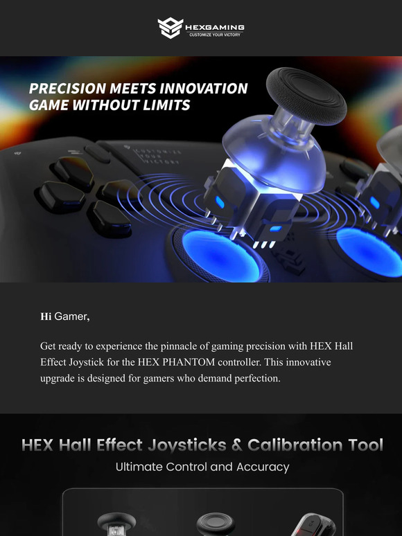 HEXGAMING: Game Without Limits: Ultimate Control & Accuracy with HEX Hall Effect Joysticks | Milled