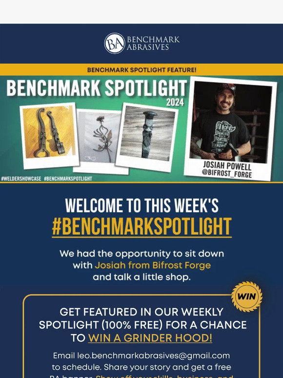 Benchmark Abrasives: 💥Benchmark Spotlight💥 - Josiah Powell (@bifrost ...