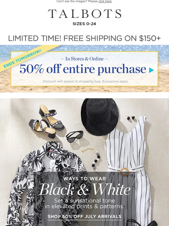 Talbots: Ways to Wear: Summer Black & White | Milled