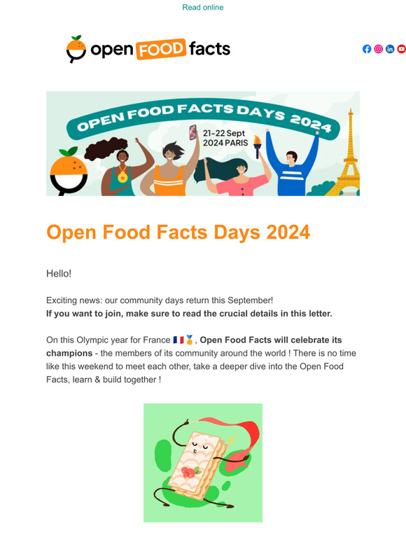 Open Food Facts: 🎫 Save your spot: Open Food Facts Days 2024 | Milled