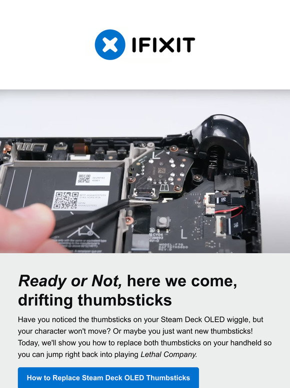 iFixit: How to replace Steam Deck OLED thumbsticks | Milled