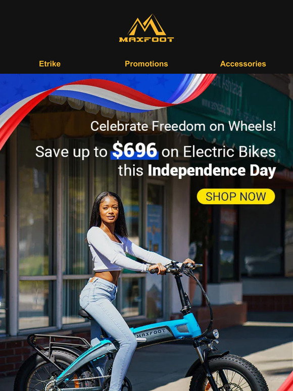 Maxfoot Bike Inc: Celebrate freedom with up to $696 off on electric ...
