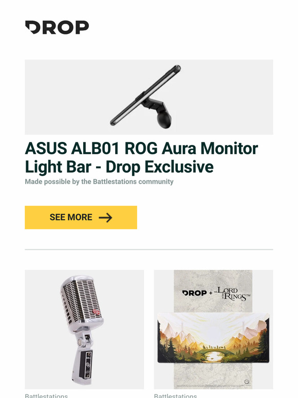 Drop: ASUS ALB01 ROG Aura Monitor Light Bar - Drop Exclusive, CAD Audio A77USB Cardioid ...