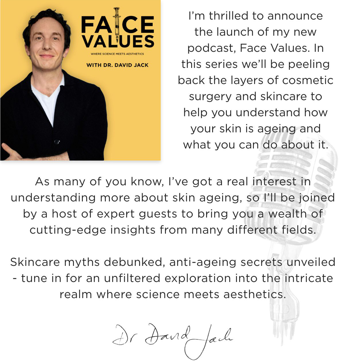 DR. DAVID JACK: Introducing 'Face Values', the Dr. David Jack Podcast | Milled