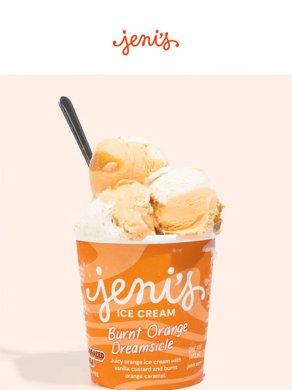 Jeni's Ice Cream: Now available! Burnt Orange Dreamsicle 🍊 | Milled