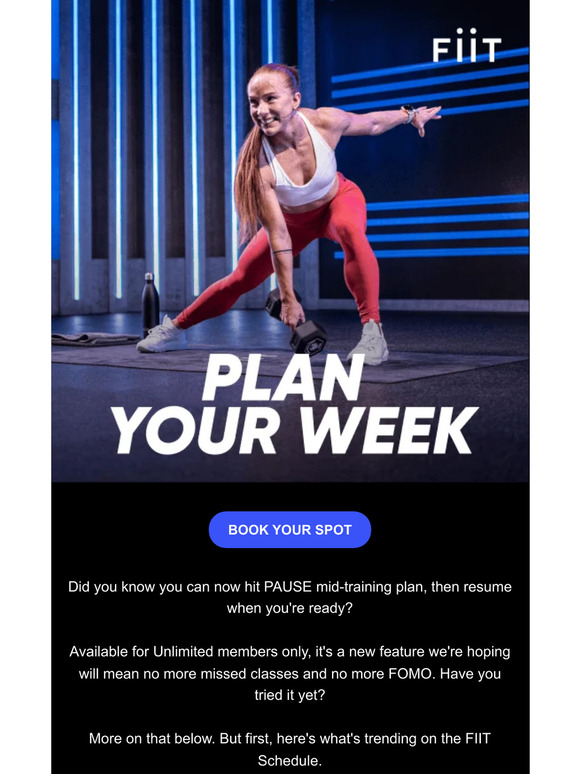 Fiit: How to Hit "Pause" Mid Training Plan. | Milled