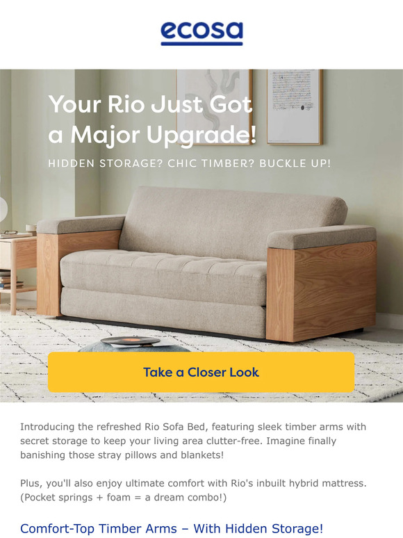 Ecosa: Guess What's Inside the New Rio Sofa Bed? | Milled