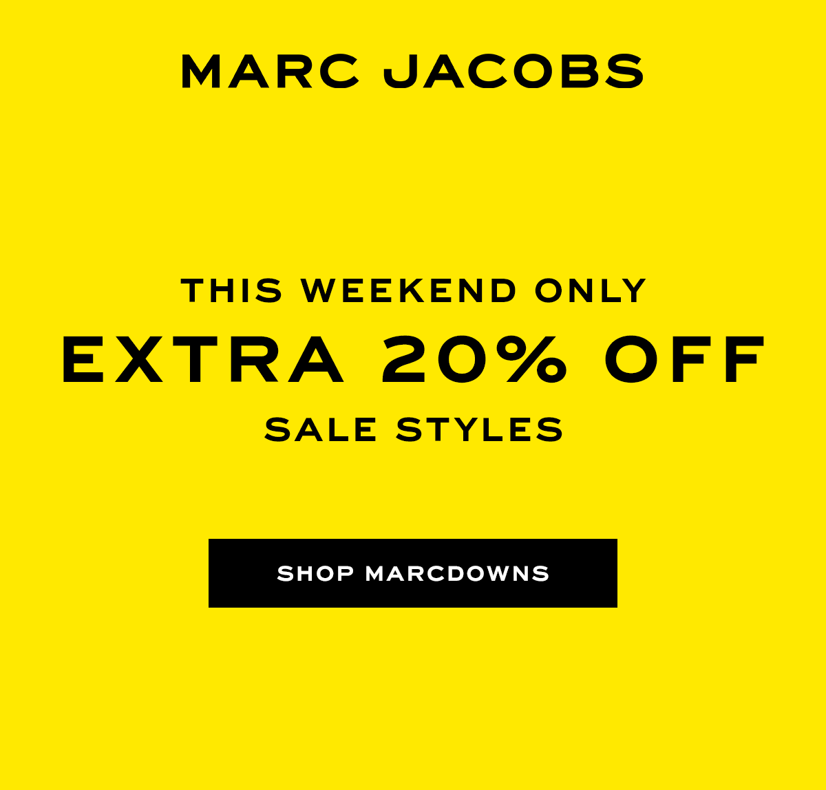 Marc Jacobs: Last Chance 🚨 Additional 20% Off All Marcdown Styles Ends ...