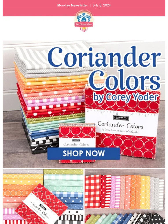 Fat Quarter Shop: Coriander Colors by Corey Yoder is finally here! | Milled
