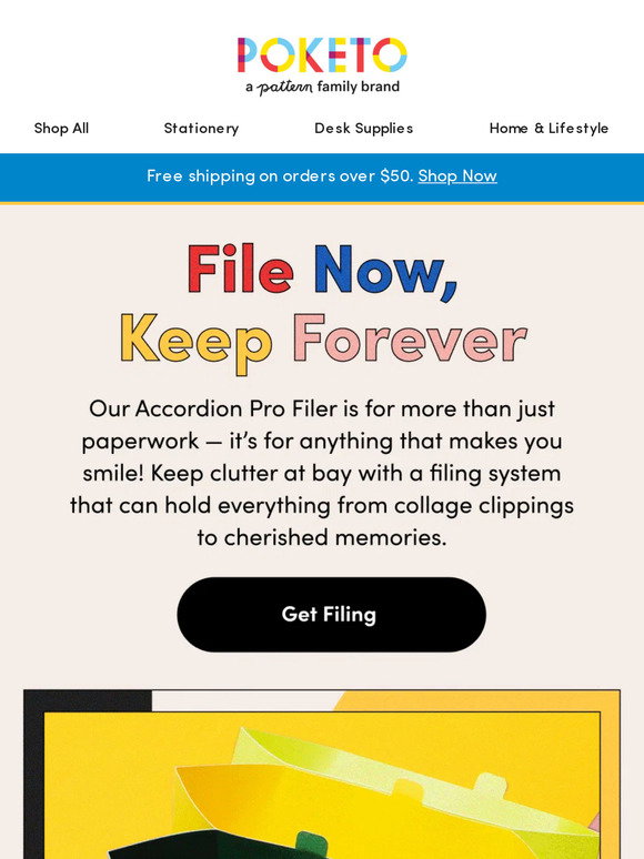 Poketo: The new, joy-inducing Accordion Pro Filer print! | Milled