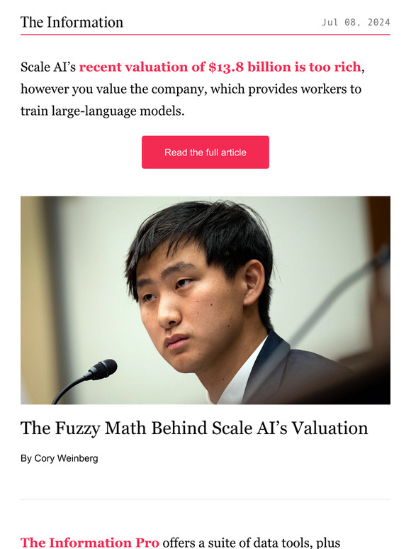 The Information: True Value: The Fuzzy Math Behind Scale AI’s Valuation ...
