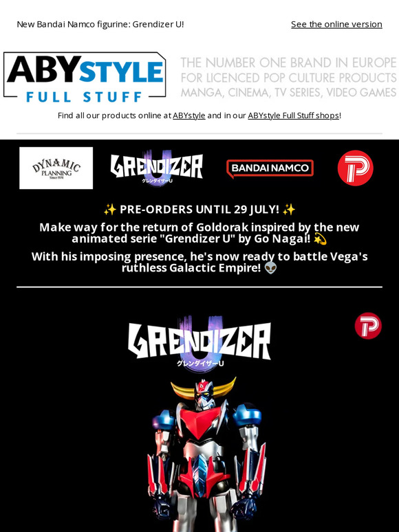 ABYstyle: PRE-ORDER: Grendizer U Jumbo 64cm, the new Grendizer action ...