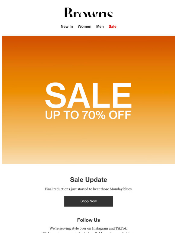 Browns Fashion Email Newsletters: Shop Sales, Discounts, and Coupon Codes
