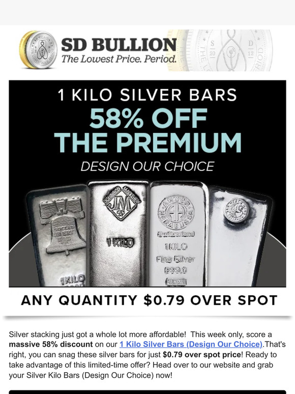 SD Bullion: 👉 Stack Silver: 1 Kilo Silver Bars (58% Off The Premium ...