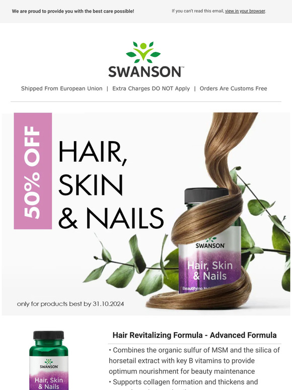 Swanson Vitamins: 50% OFF Swanson Hair, skin & nails | Milled