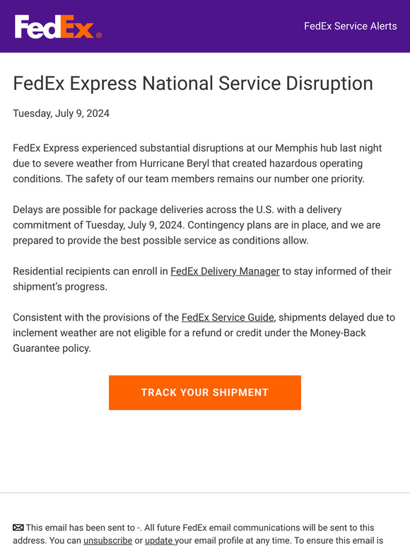 FedEx: FedEx Express National Service Disruption | Milled