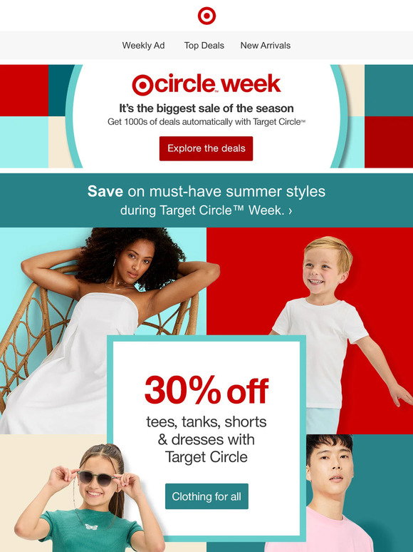 Target: 30% off summer styles for the crew during Target Circle Week ...