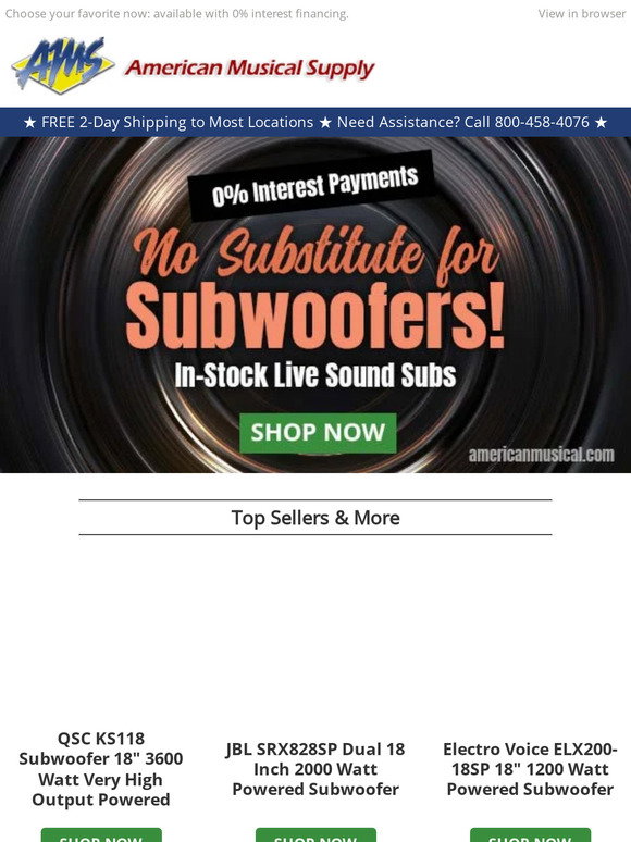 American Musical Supply: Add a Subwoofer ️ Next-Level Sound for Your ...