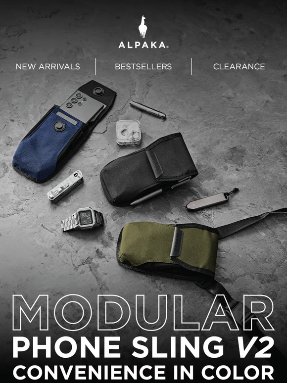 ALPAKA: [NEW COLORS] Modular Phone Sling V2 in ⚫🟢🔵 | Milled