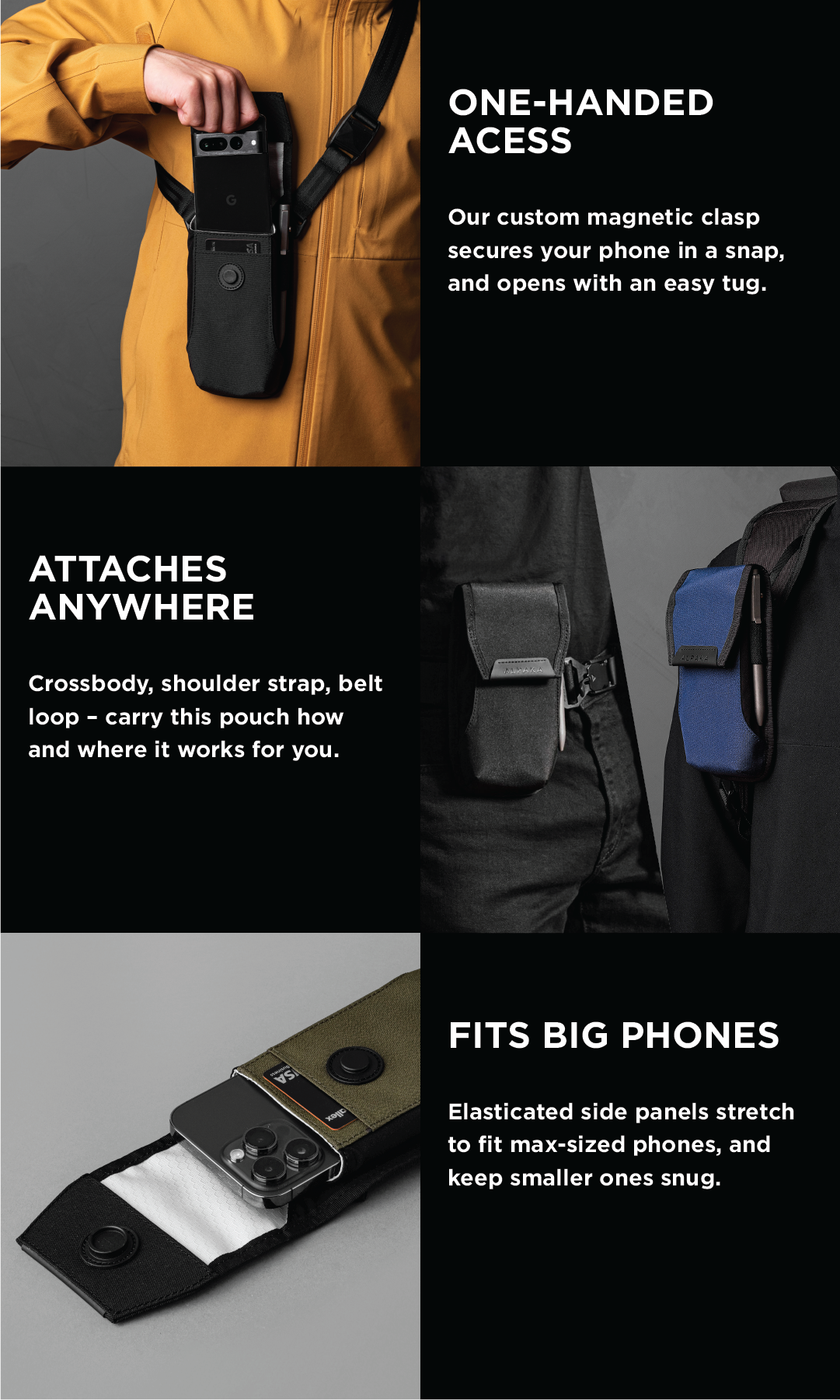 ALPAKA: [NEW COLORS] Modular Phone Sling V2 in ⚫🟢🔵 | Milled