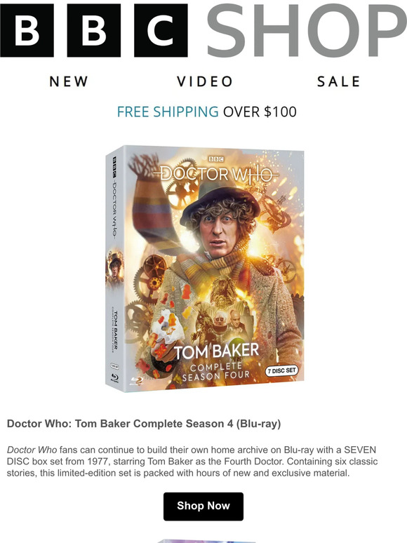 BBC Shop: Tom Baker Complete Season 4 Shipping Now! Plus Doctor Who ...
