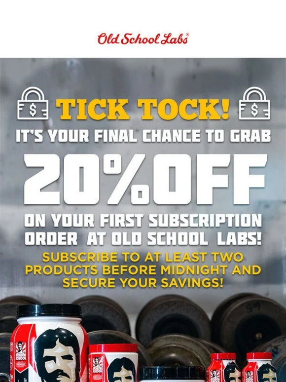 Old School Labs: Grab 20% off before midnight! | Milled