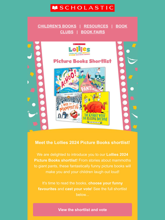 Scholastic: Meet the Lollies 2024 Picture Books shortlist! 😂 | Milled