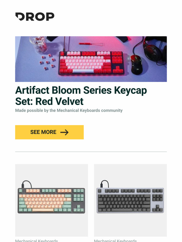 Drop: Artifact Bloom Series Keycap Set: Red Velvet, Artifact Bloom ...